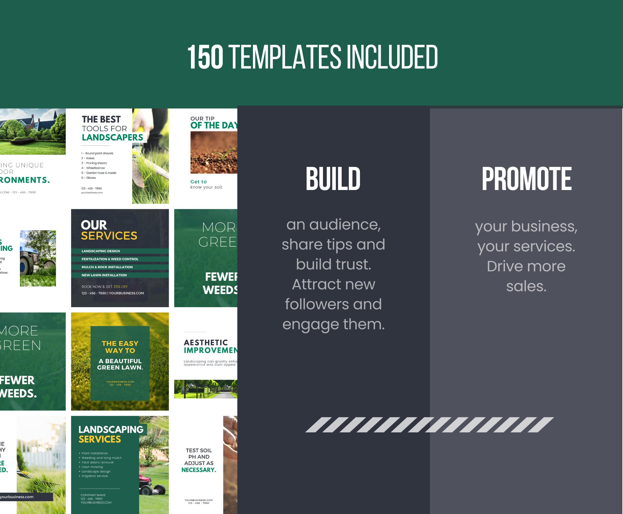 150 Landscaping Templates, Lawn Care Social Media Posts, Landscaping ...