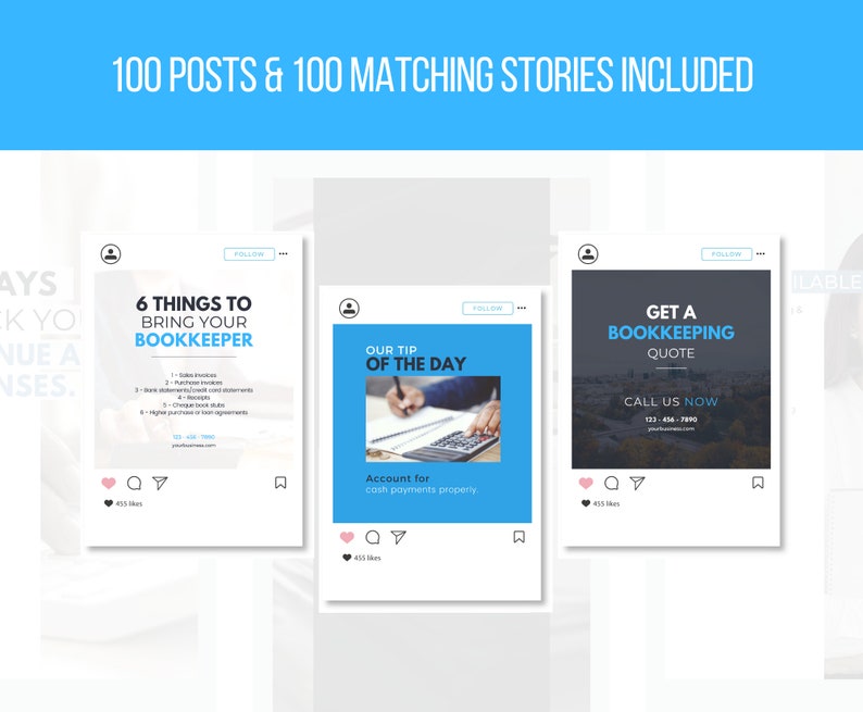 200 Bookkeeping Templates Bookkeeping Social Media Posts - Etsy