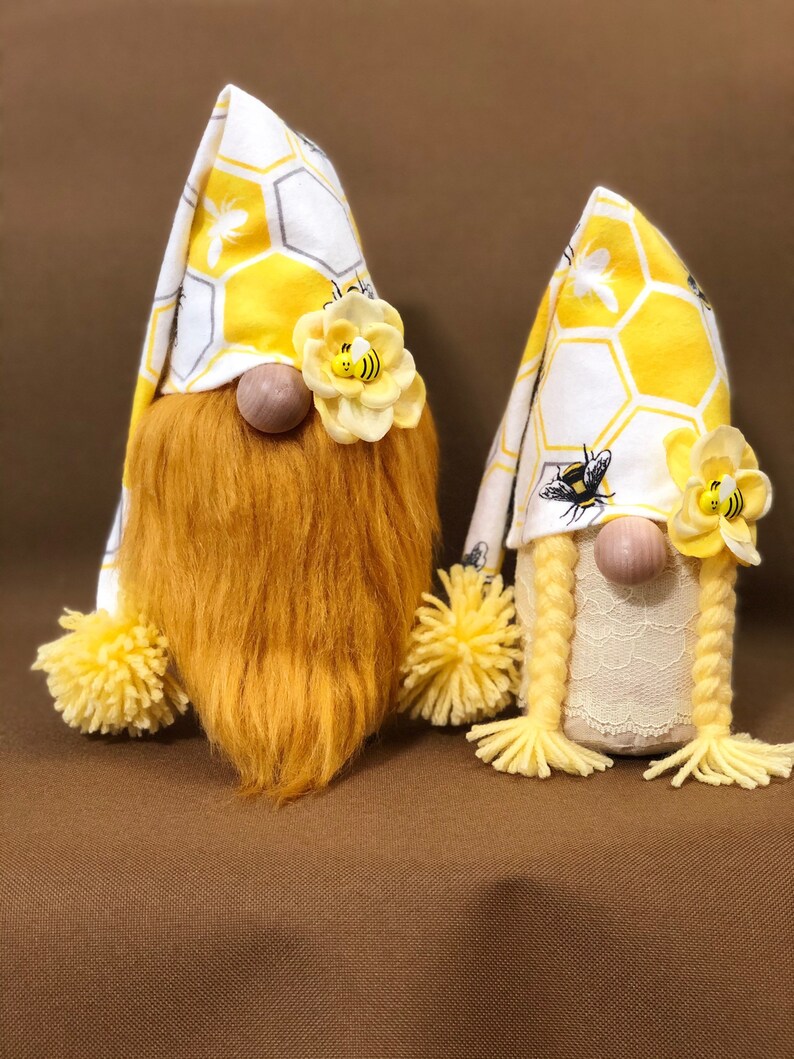 Honey Bee Gnome Gonk Swedish Gnome Gnome Spring Decor Etsy
