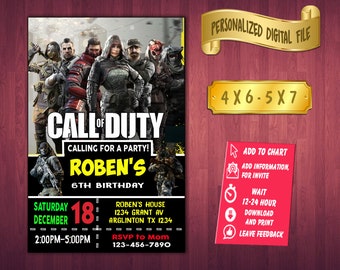 Call of Duty Birthday Invitation | Etsy