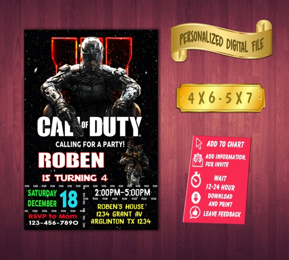 Paper & Party Supplies Invitations & Announcements call of duty ...