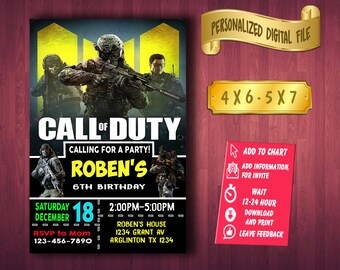 Call duty invitación | Etsy México
