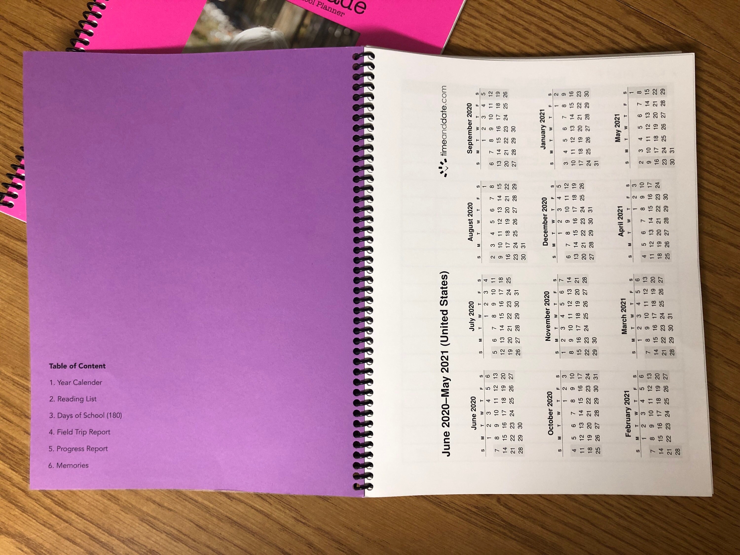A 2020-2021 Homeschool Planner 180 days Scheduler | Etsy