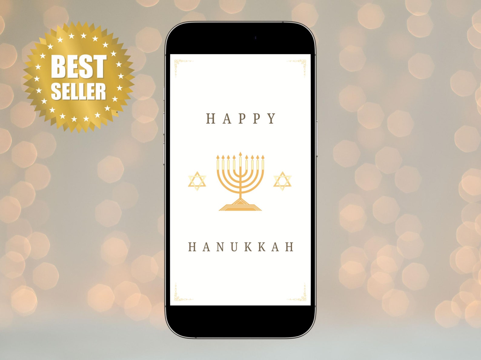 Happy Hanukkah Card Template, Digital and Printable Hanukkah Invitation ...