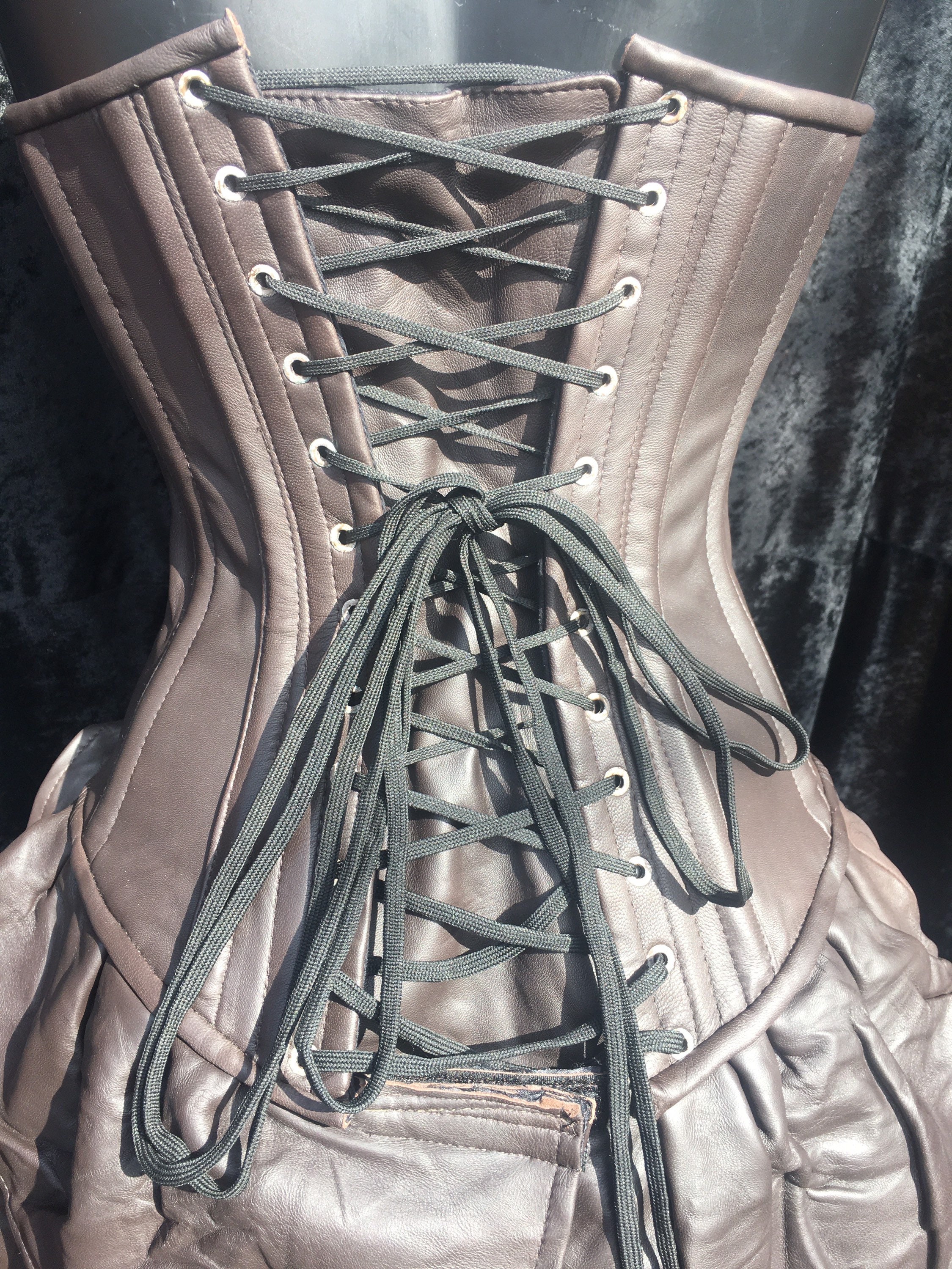 Brown Leather Overbust Corset Dress - Etsy