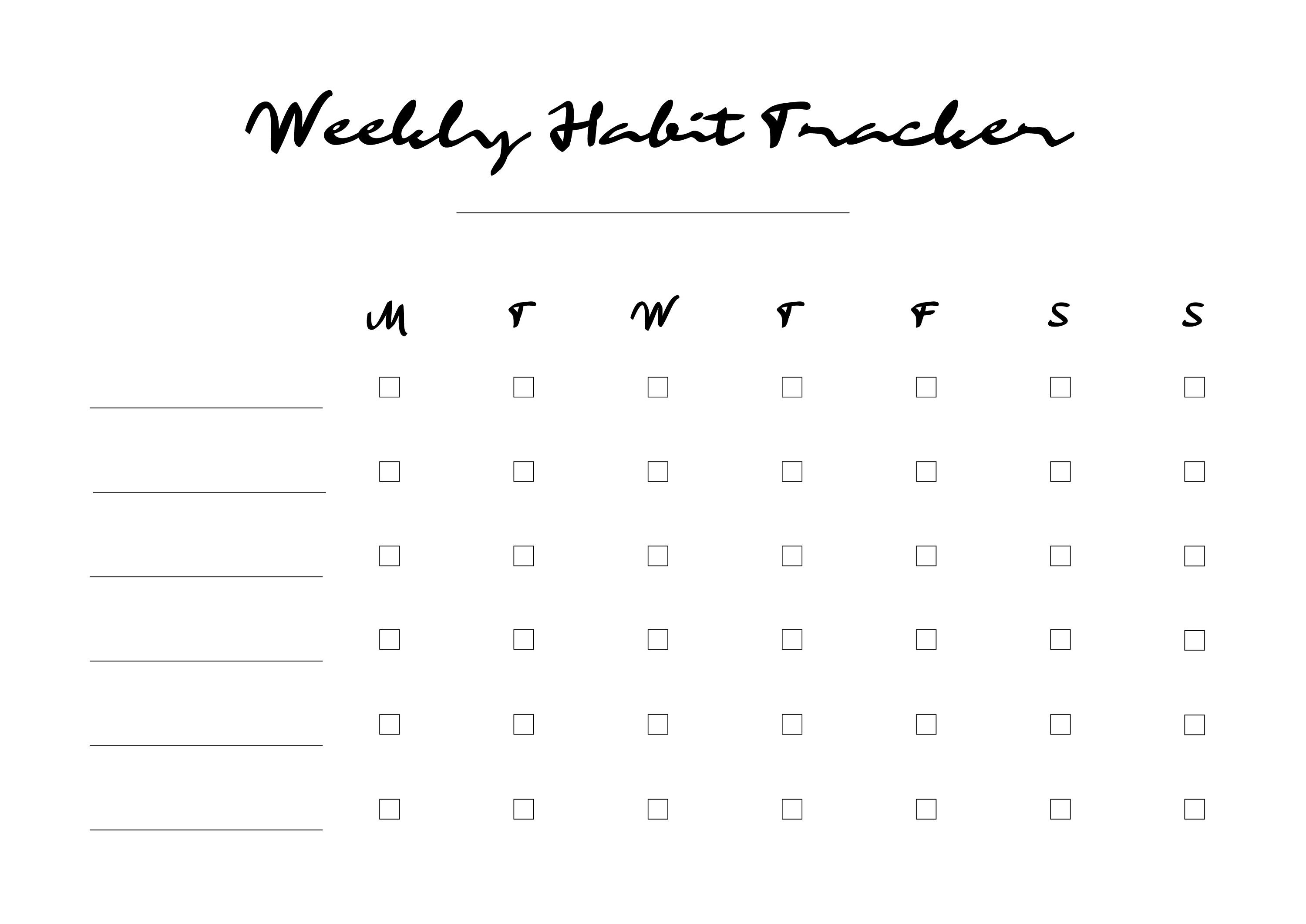 Printable Simple Weekly Habit Tracker Minimal Weekly Habit - Etsy España