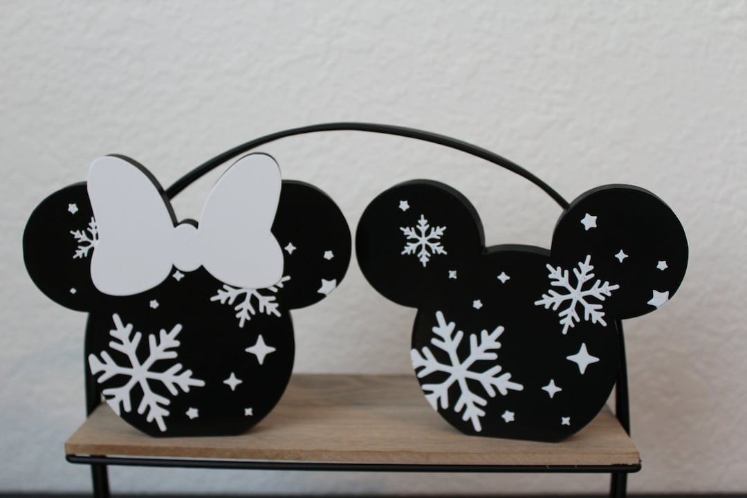 Mickey and Minnie Modern Snowflake Set - Etsy
