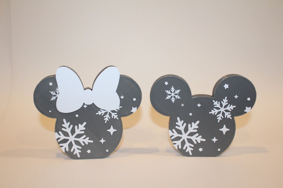 Mickey and Minnie Modern Snowflake Set - Etsy