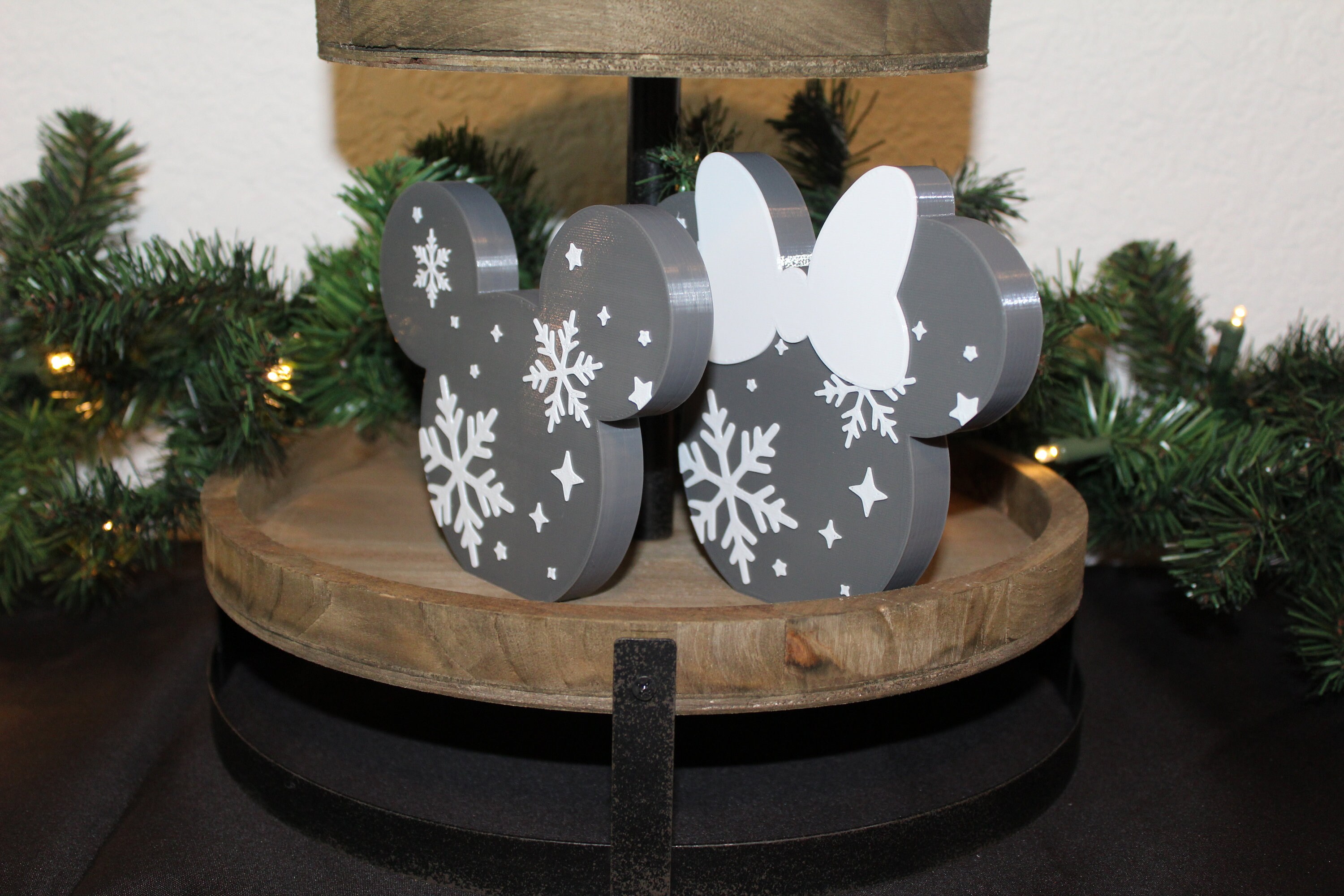 Mickey and Minnie Modern Snowflake Set | Etsy