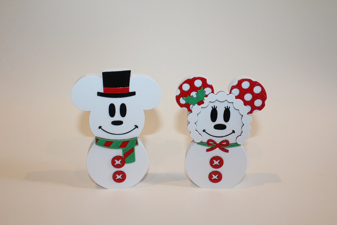 Mickey and Minnie Snowman - Etsy