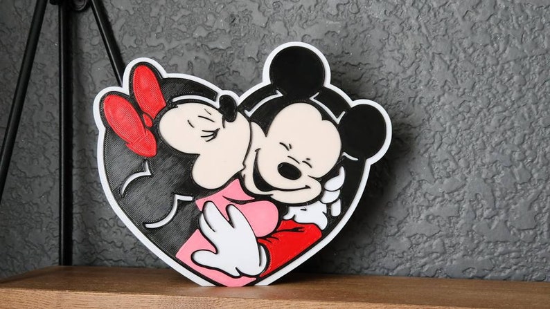 Mickey and Minnie Inspired Heart - Etsy