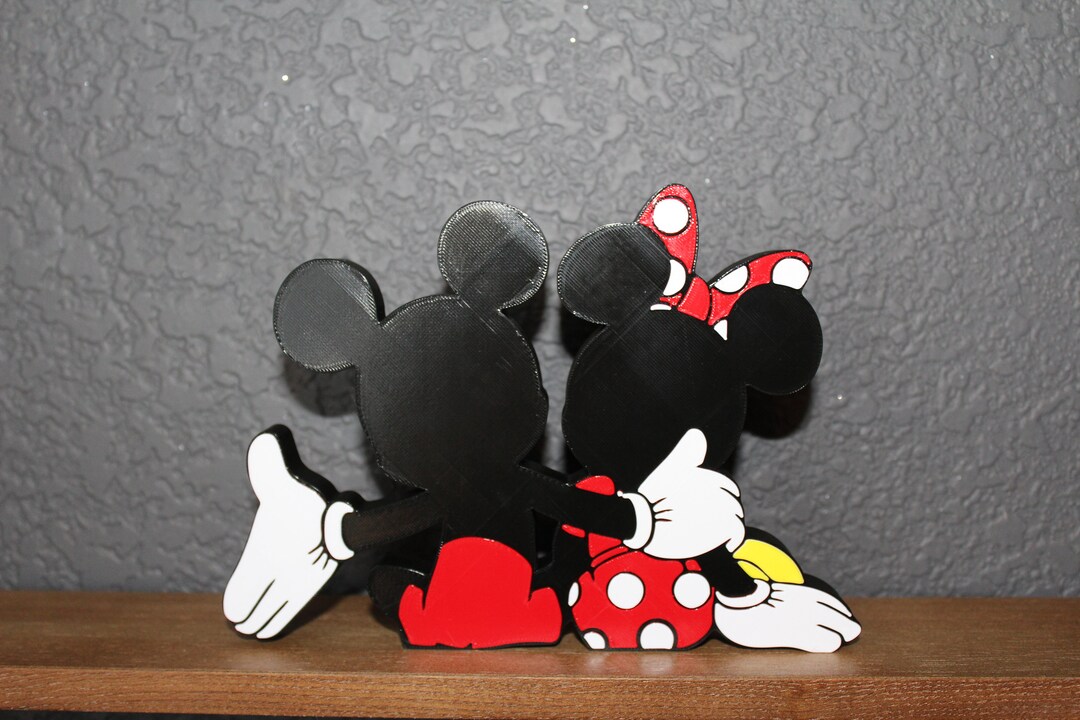 Mickey and Minnie Sitting Together - Etsy