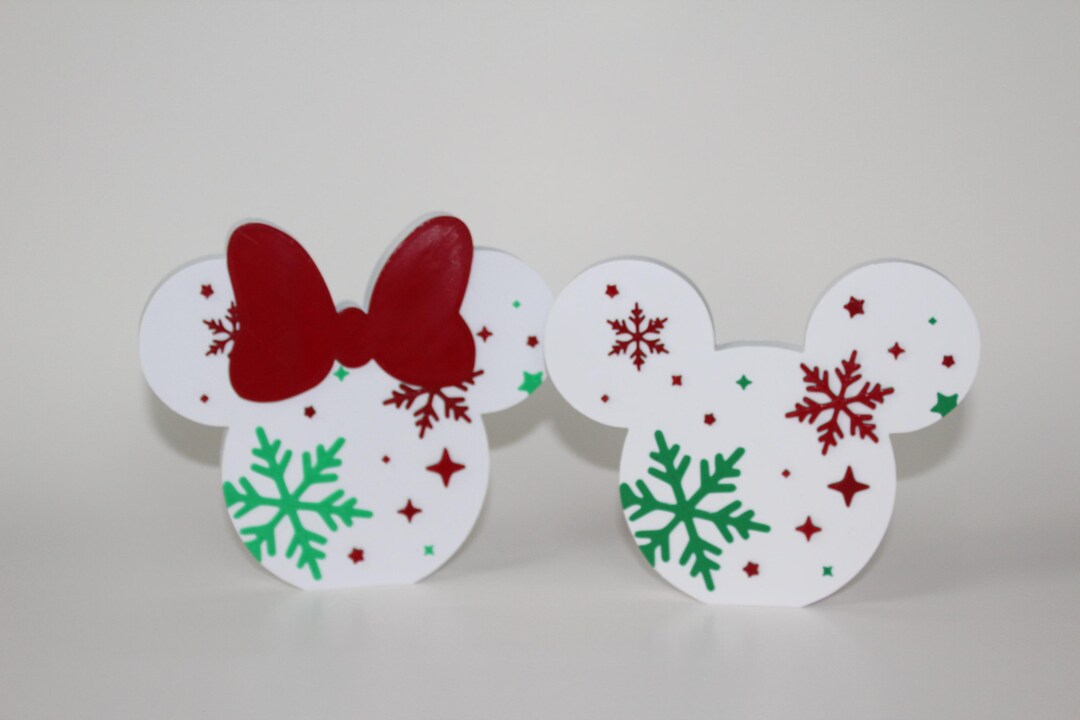 Mickey and Minnie Colorful Snowflake Set - Etsy