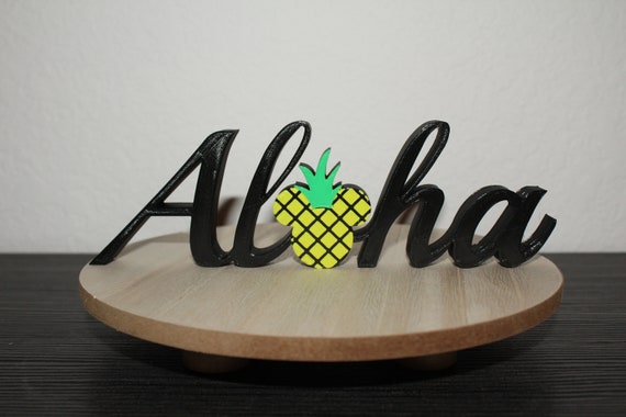 ALOHA Hawaiian Mickey Pineapple Sign | Etsy