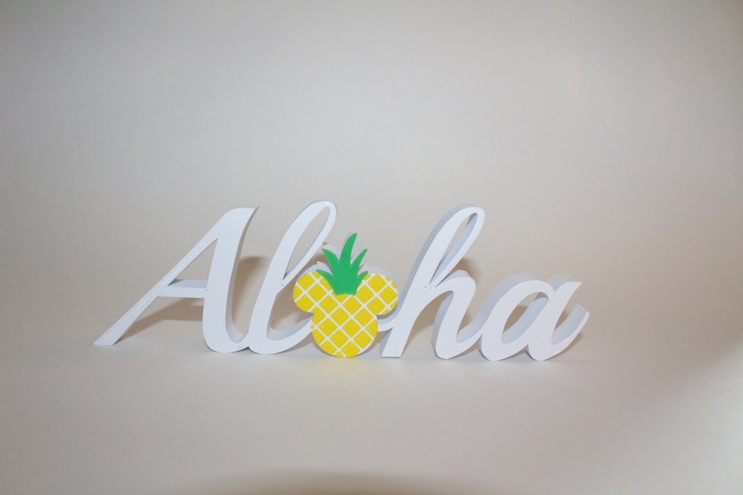 ALOHA Hawaiian Mickey Pineapple Sign - Etsy