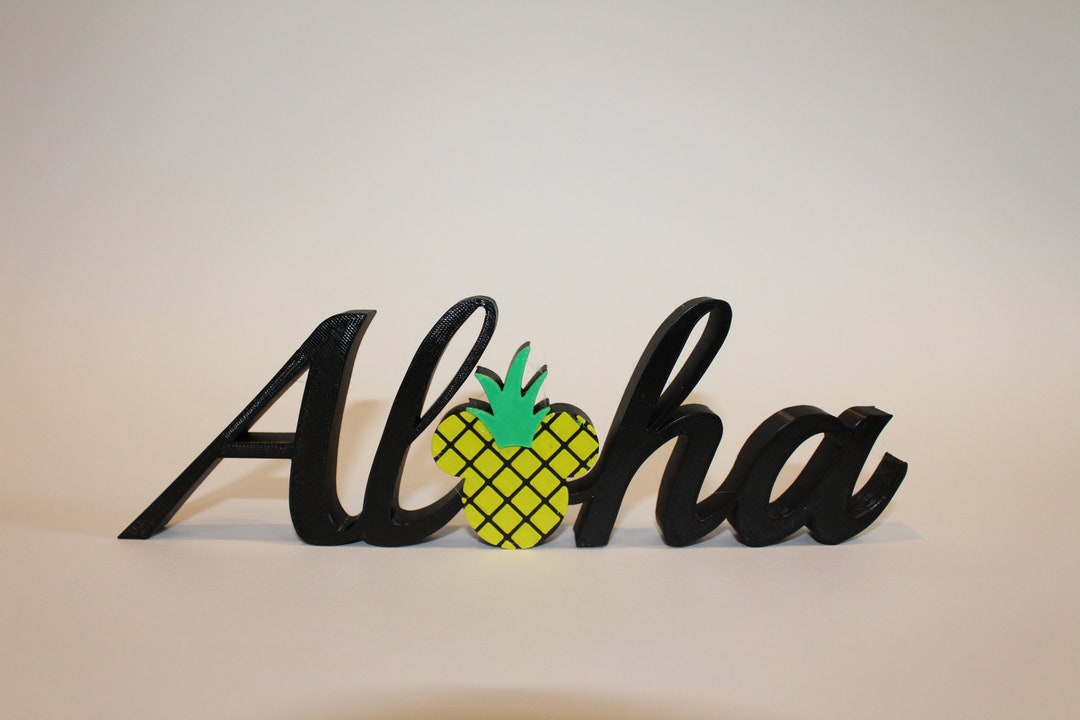 ALOHA Hawaiian Mickey Pineapple Sign - Etsy