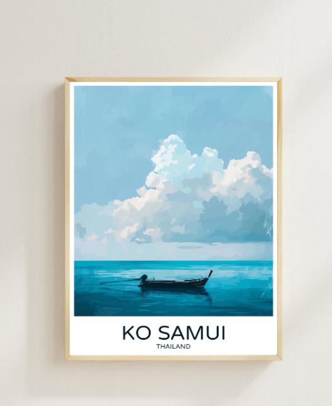 Ko Samui Thailand Travel Poster – Tropical Beach Sunset Art Print, Thai ...