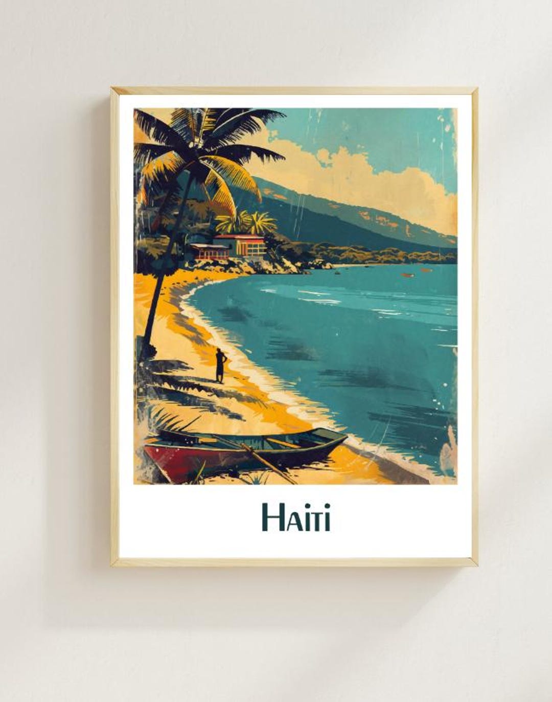 Haiti Travel Poster – Vibrant Island Wall Art, Scenic Caribbean ...