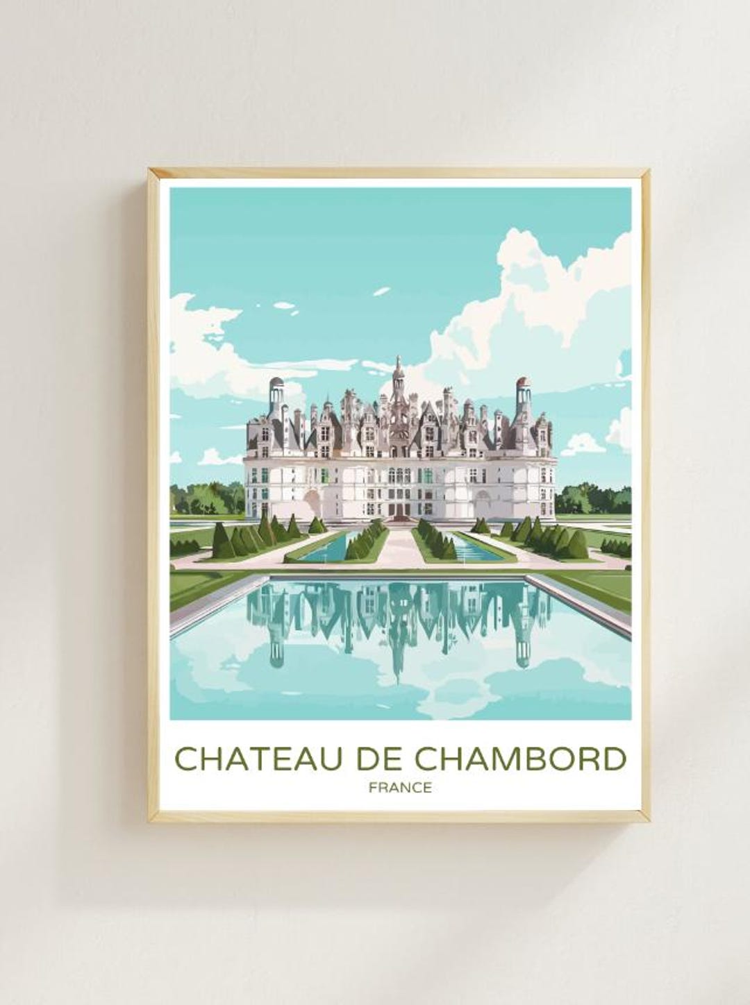 Château De Chambord Travel Poster Iconic Castle Wall Art of Renaissance ...