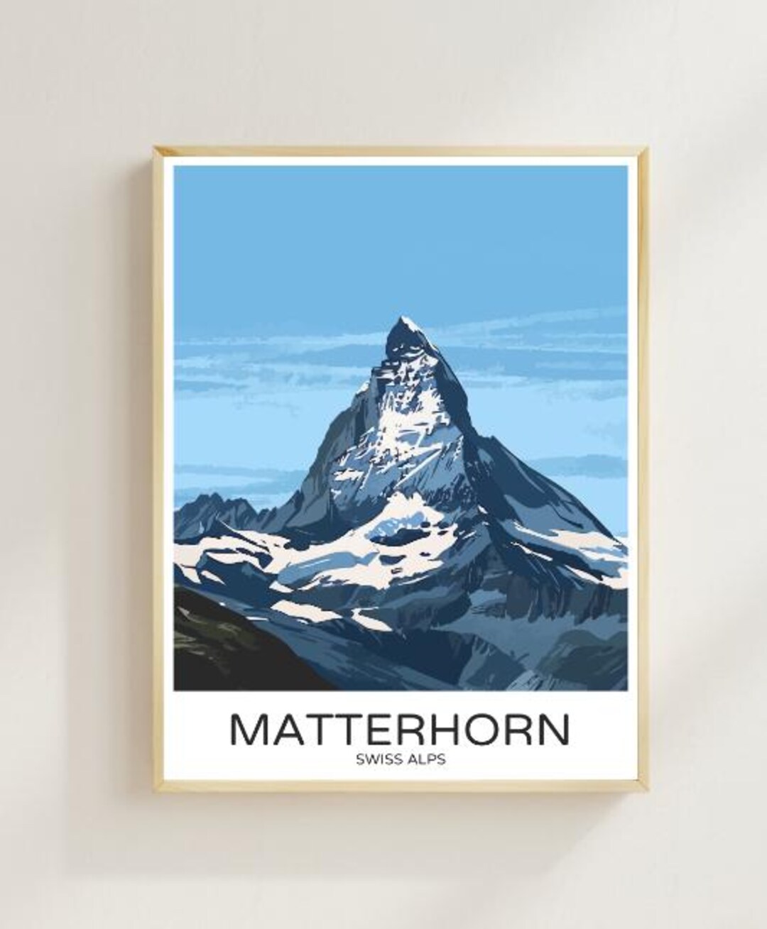 Matterhorn Swiss Alps Travel Poster Majestic Wall Art of Iconic ...
