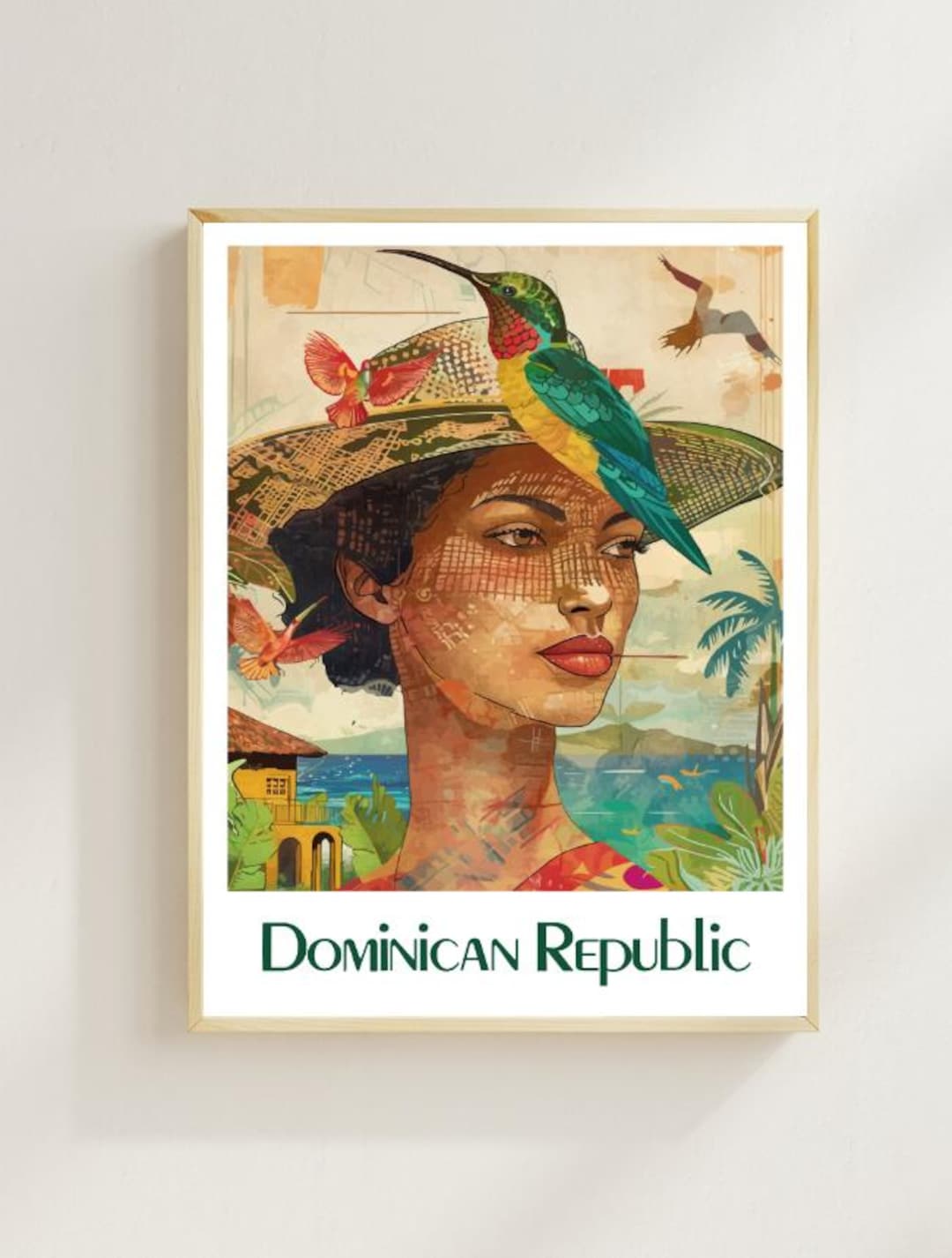Dominican Republic Travel Poster Tropical Island Wall Art, Vibrant ...