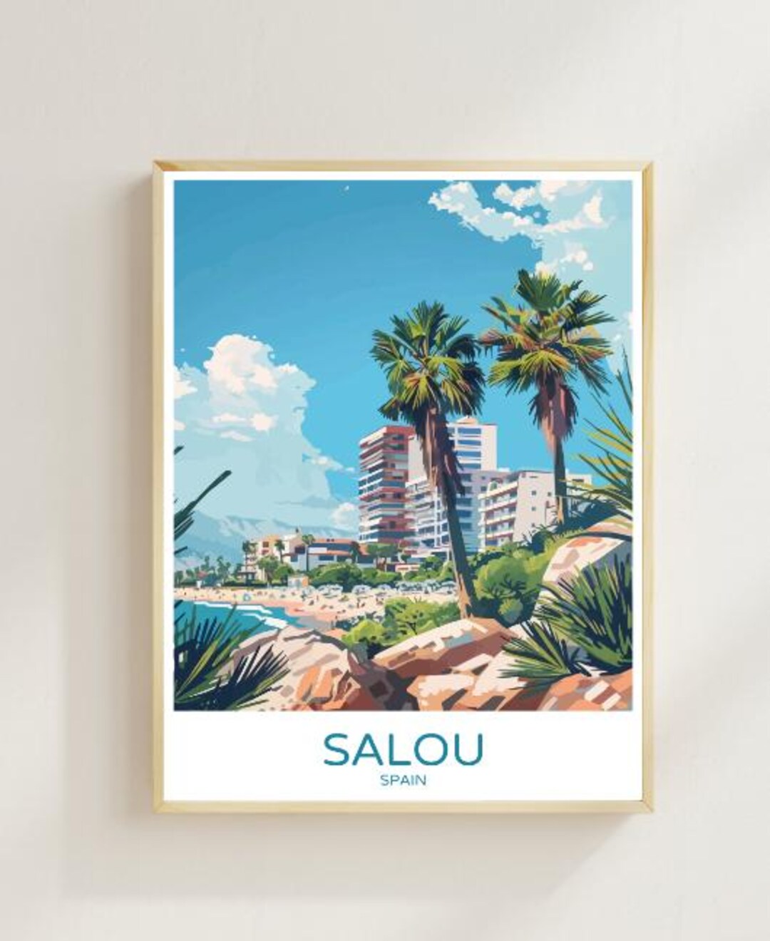 Salou Travel Poster – Vibrant Coastal Wall Art, Spain Travel Print ...
