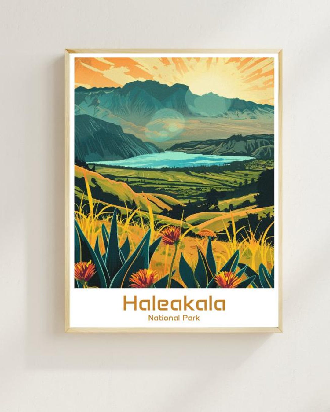 Haleakala National Park Travel Poster–hawaii Volcano Wall Art,sunrise Landscape Print,nature ...