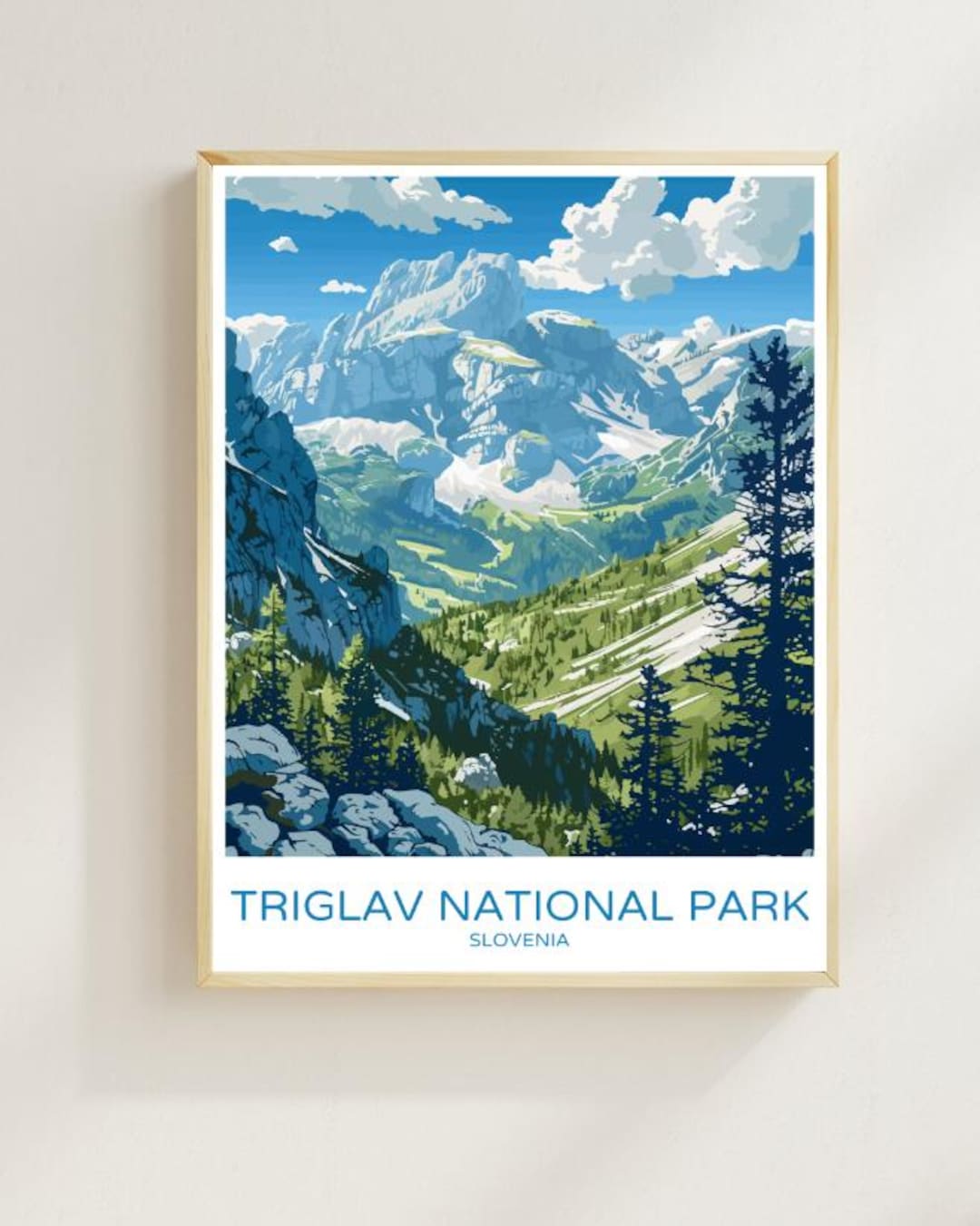 Triglav National Park Travel Poster Beautiful Wall Art of Slovenias ...