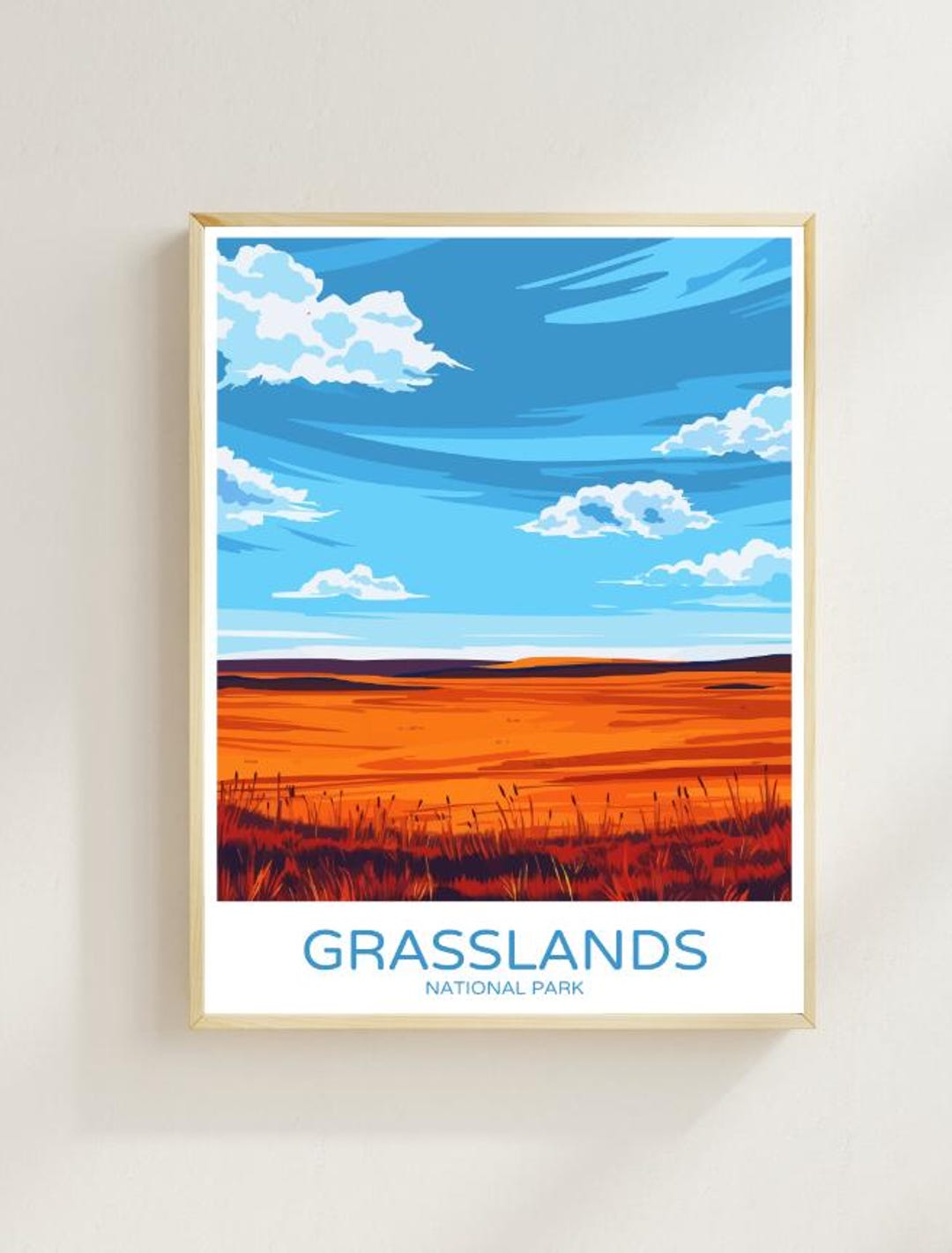 Grasslands National Park Travel Poster Stunning Landscape Wall Art of ...