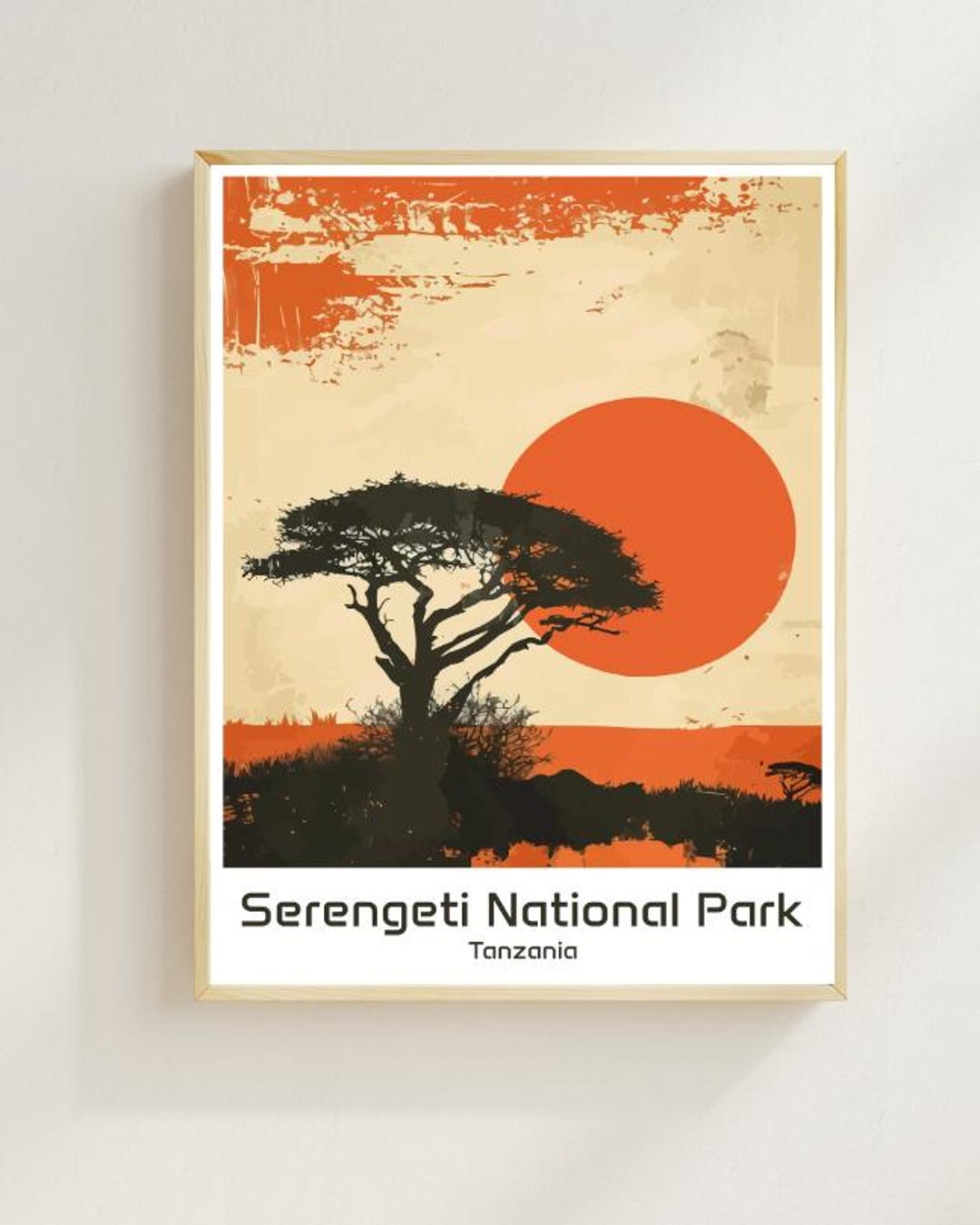 Serengeti National Park Travel Poster Stunning Wildlife Safari Wall Art ...
