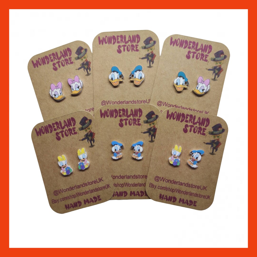 Cartoon Inspired Earrings. Size: Approx 10/15mm Studs or 20/25mm ...