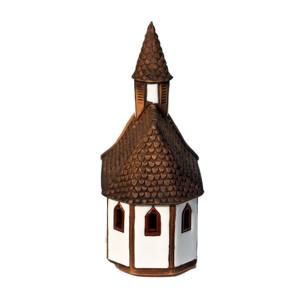 Bavarian Style Small Ceramic Church - Candle Holder - Etsy