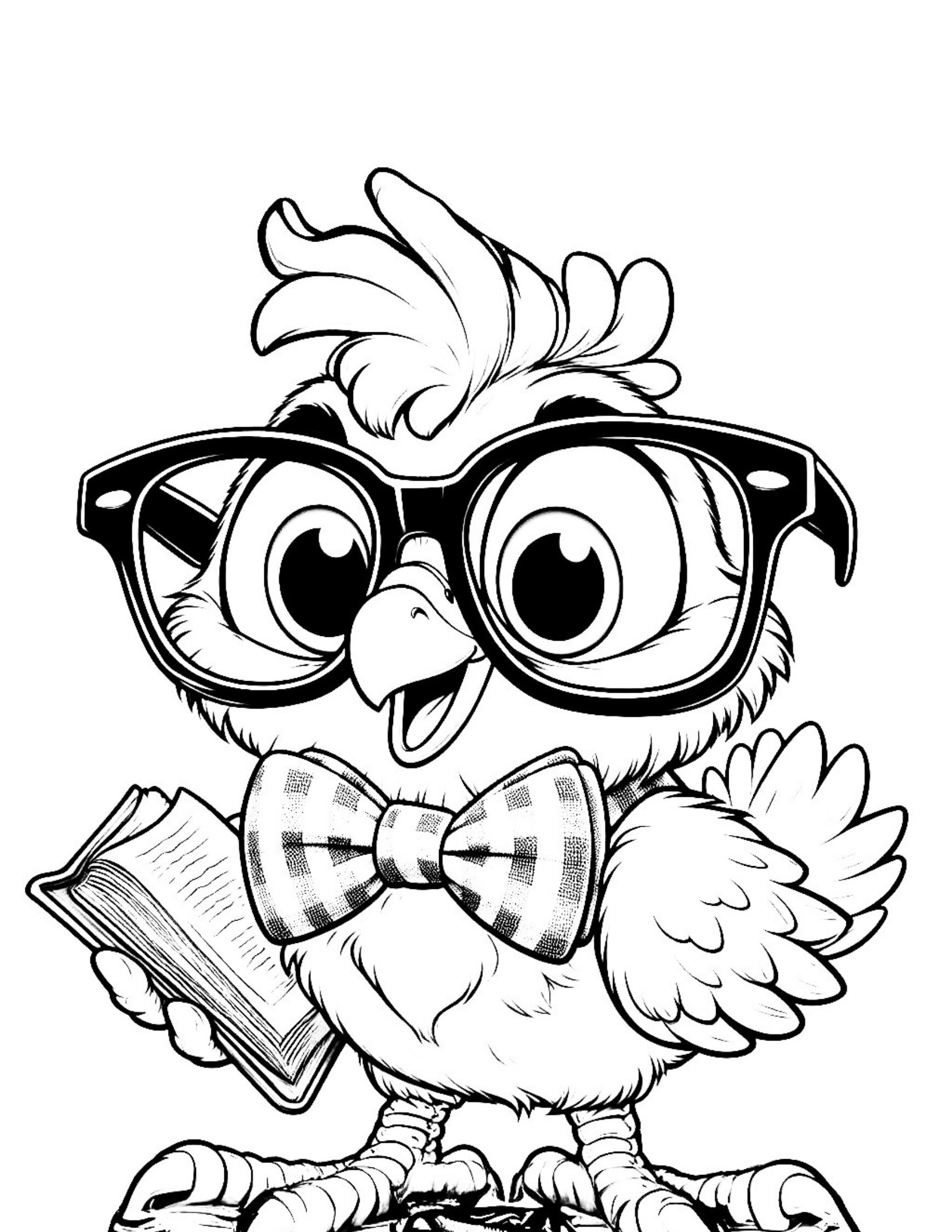 Crazy Chicken Funny, Coloring Book, Printable Coloring Book, Coloring ...