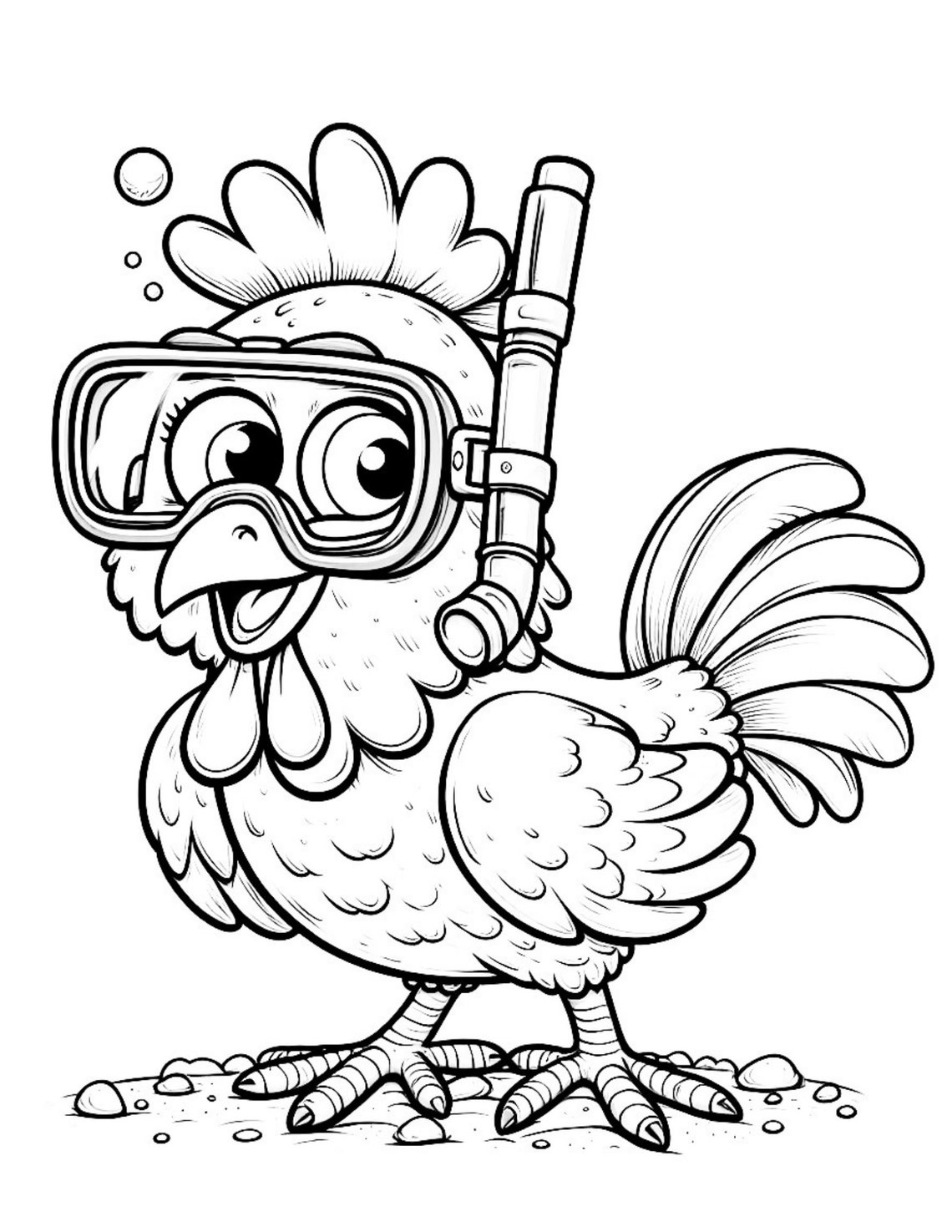 Crazy Chicken Funny, Coloring Book, Printable Coloring Book, Coloring ...