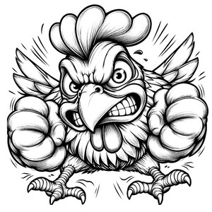 Crazy Chicken Funny, Coloring Book, Printable Coloring Book, Coloring ...