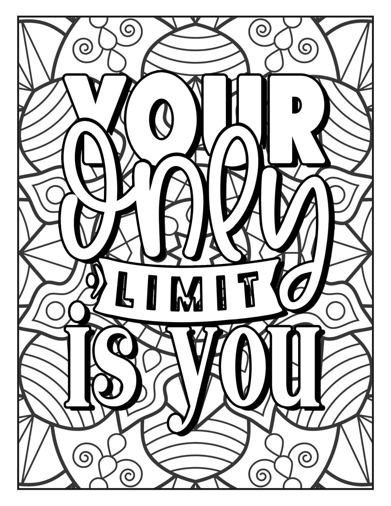 Motivational Quotes Coloring Pages, 15 Pages, Printable Coloring Book ...