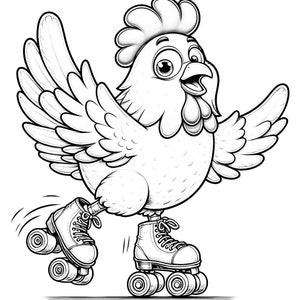 Crazy Chicken Funny, Coloring Book, Printable Coloring Book, Coloring ...