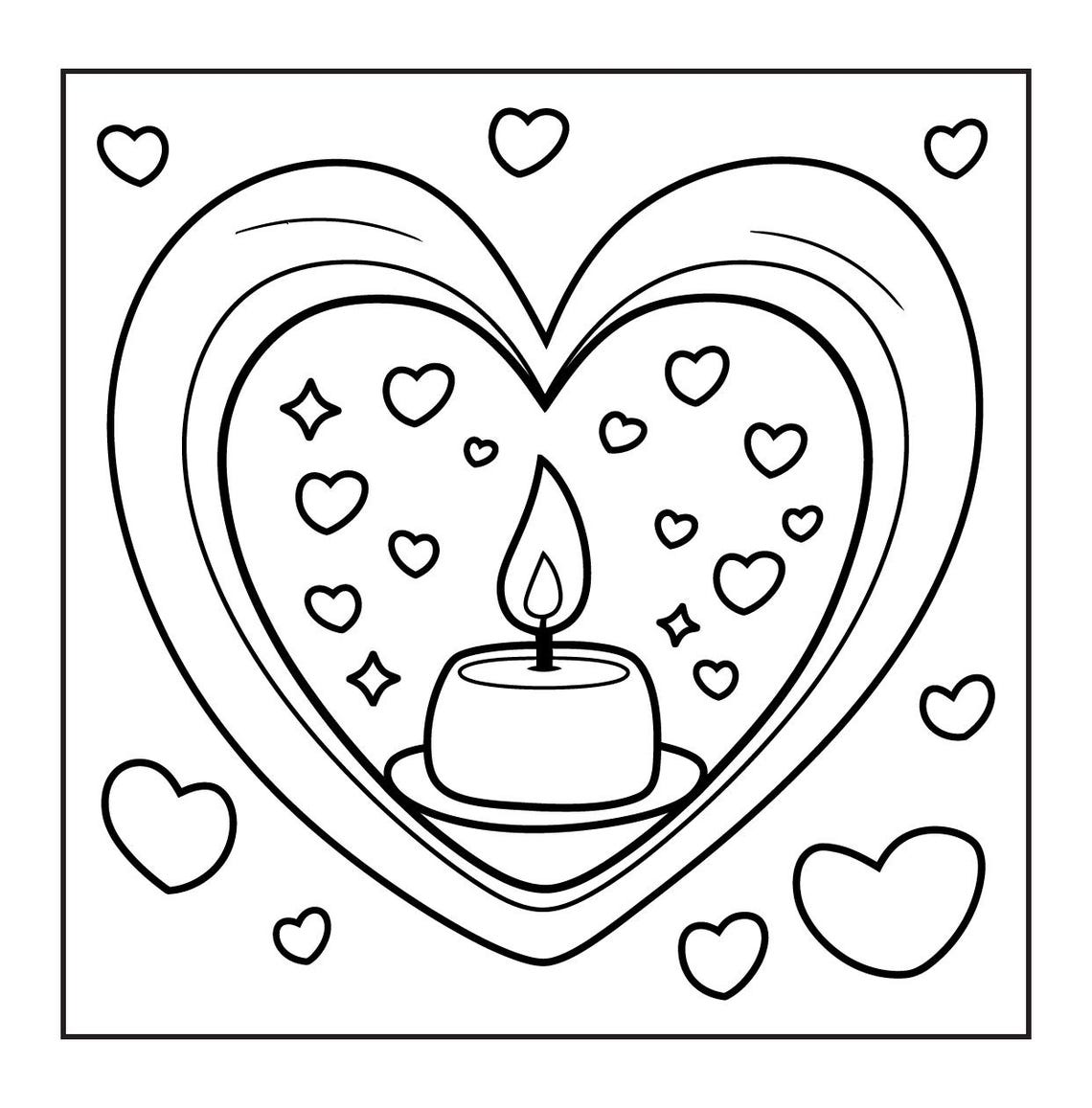 Valentine's Coloring Book, 50 Printable Pages, Instant Download, Kids ...