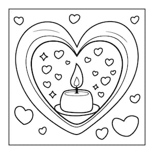 Valentine's Coloring Book, 50 Printable Pages, Instant Download, Kids ...