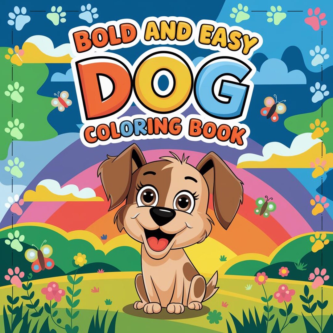 Bold and Easy Dog Coloring Book for Kids - Coloring Book, Printable ...