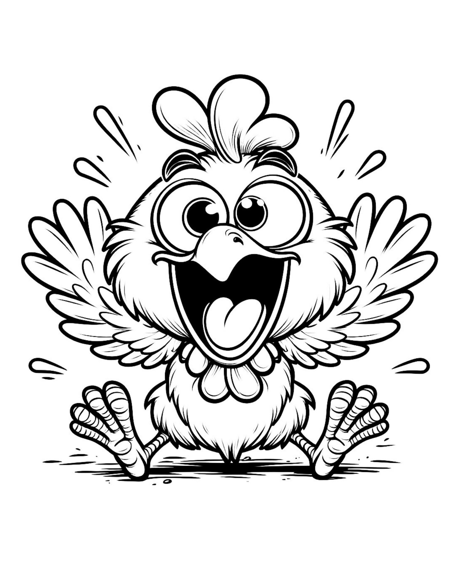 Crazy Chicken Funny, Coloring Book, Printable Coloring Book, Coloring ...
