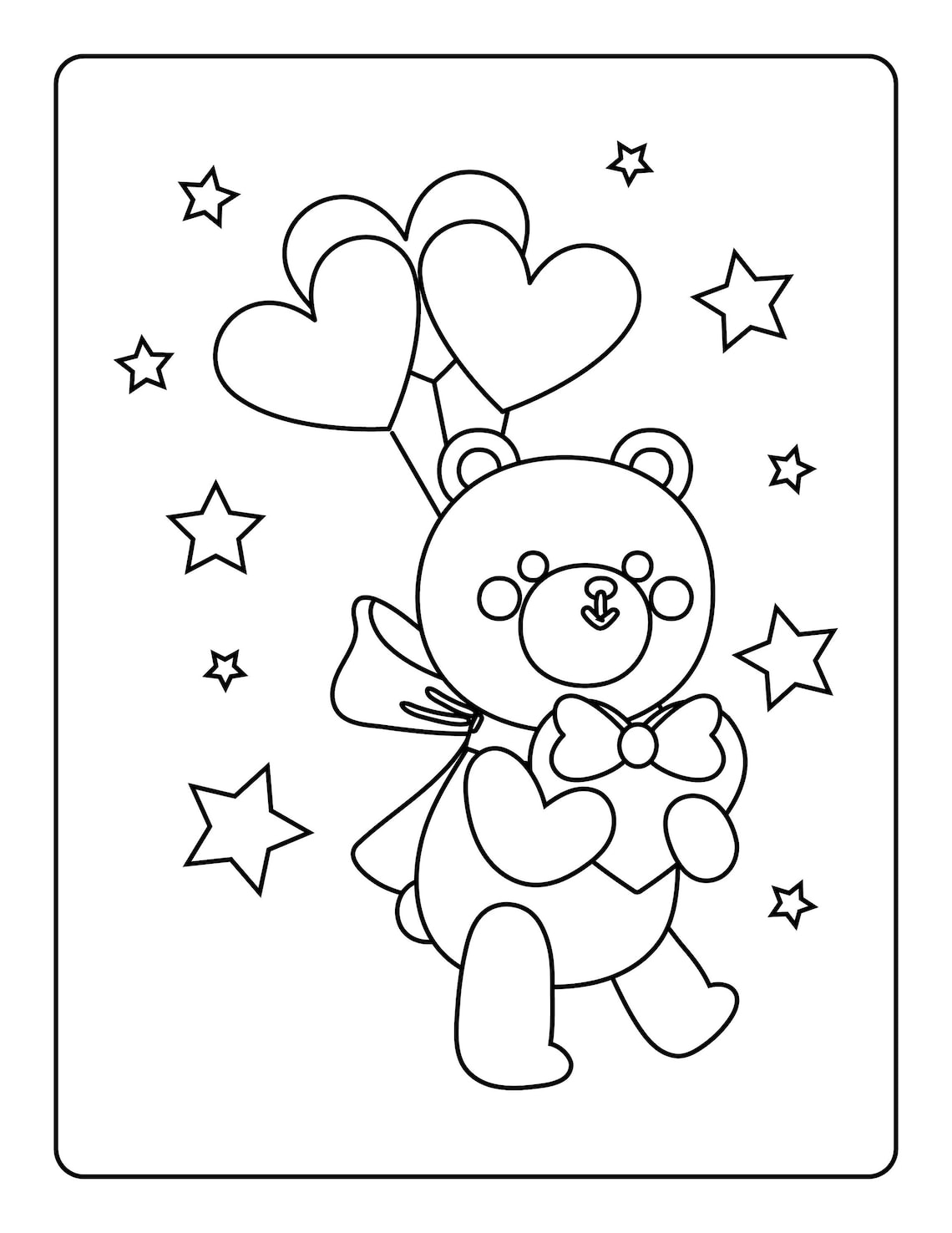 Happy Valentines Day Coloring Pages, Printable Coloring Book, Princess ...