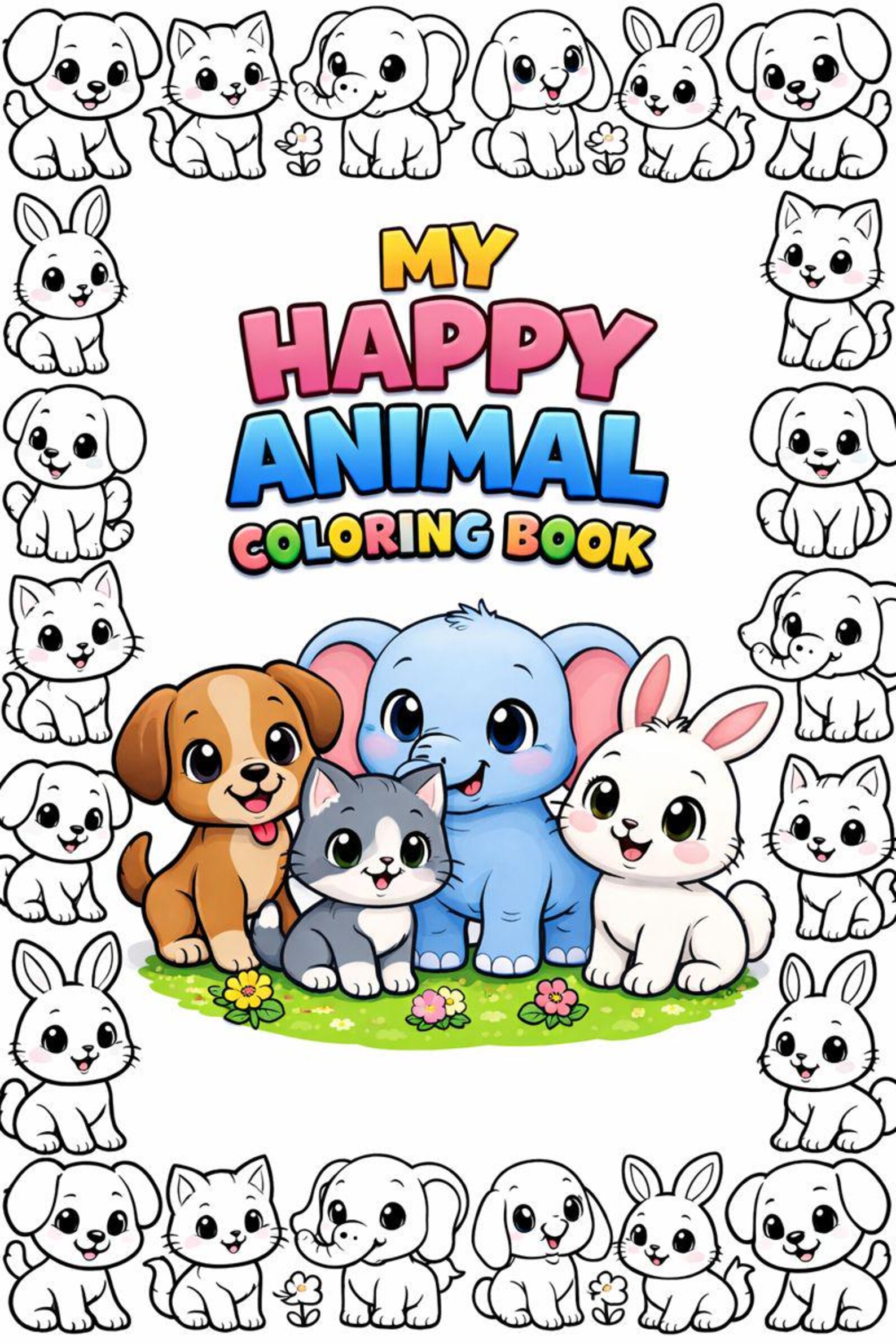 Cute Animals Coloring Book for Kids – Printable PDF | 10 Fun Pages - Etsy