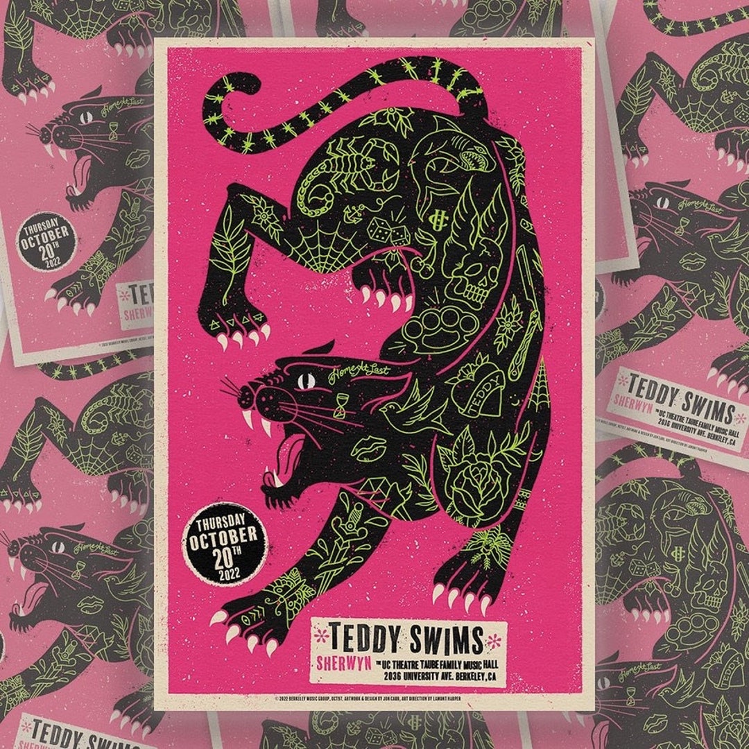 Teddy Swims - Official Poster UC Berkeley - Etsy