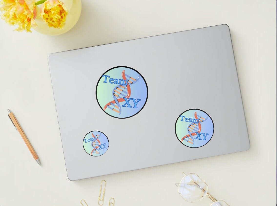 Chromosome Theme Gender Reveal Sticker - Etsy
