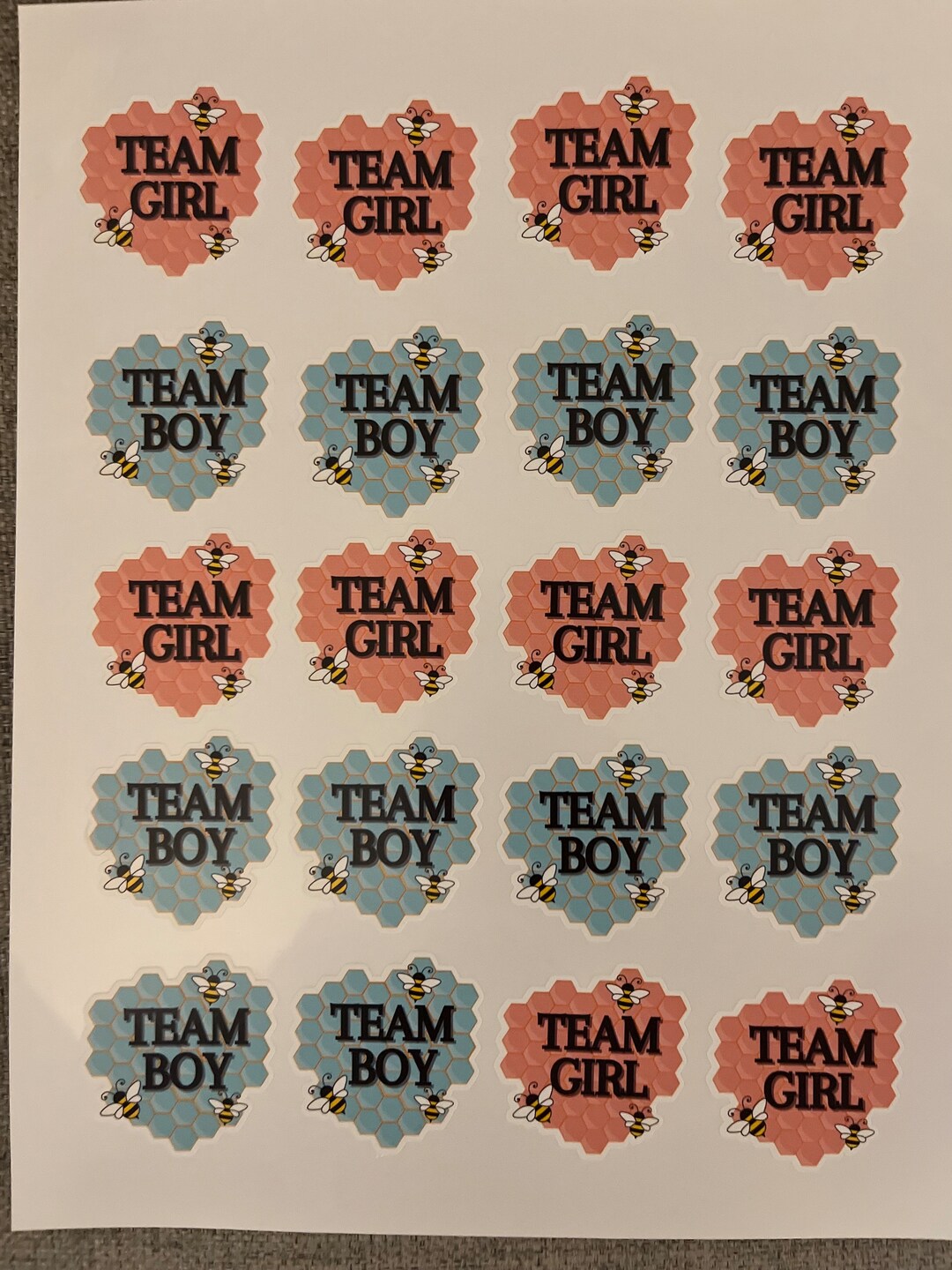 Team Boy Team Girl Gender Reveal Baby Sticker, Gender Reveal Label ...