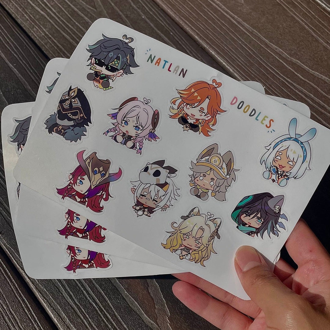 Genshin Impact Natlan Doodle Glossy Sticker Sheet - Etsy