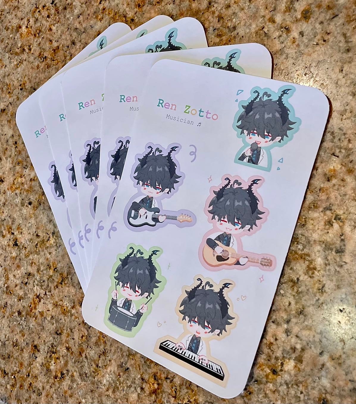 Nijisanji EN Ren Zotto Musician Sticker Sheet - Etsy