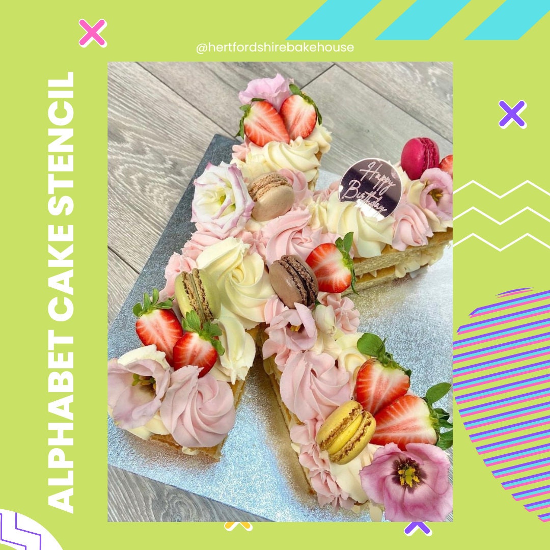 Acrylic Letter Cake Stencil Stencil Alphabet Stencil 8 Inch 11 Inch - Etsy