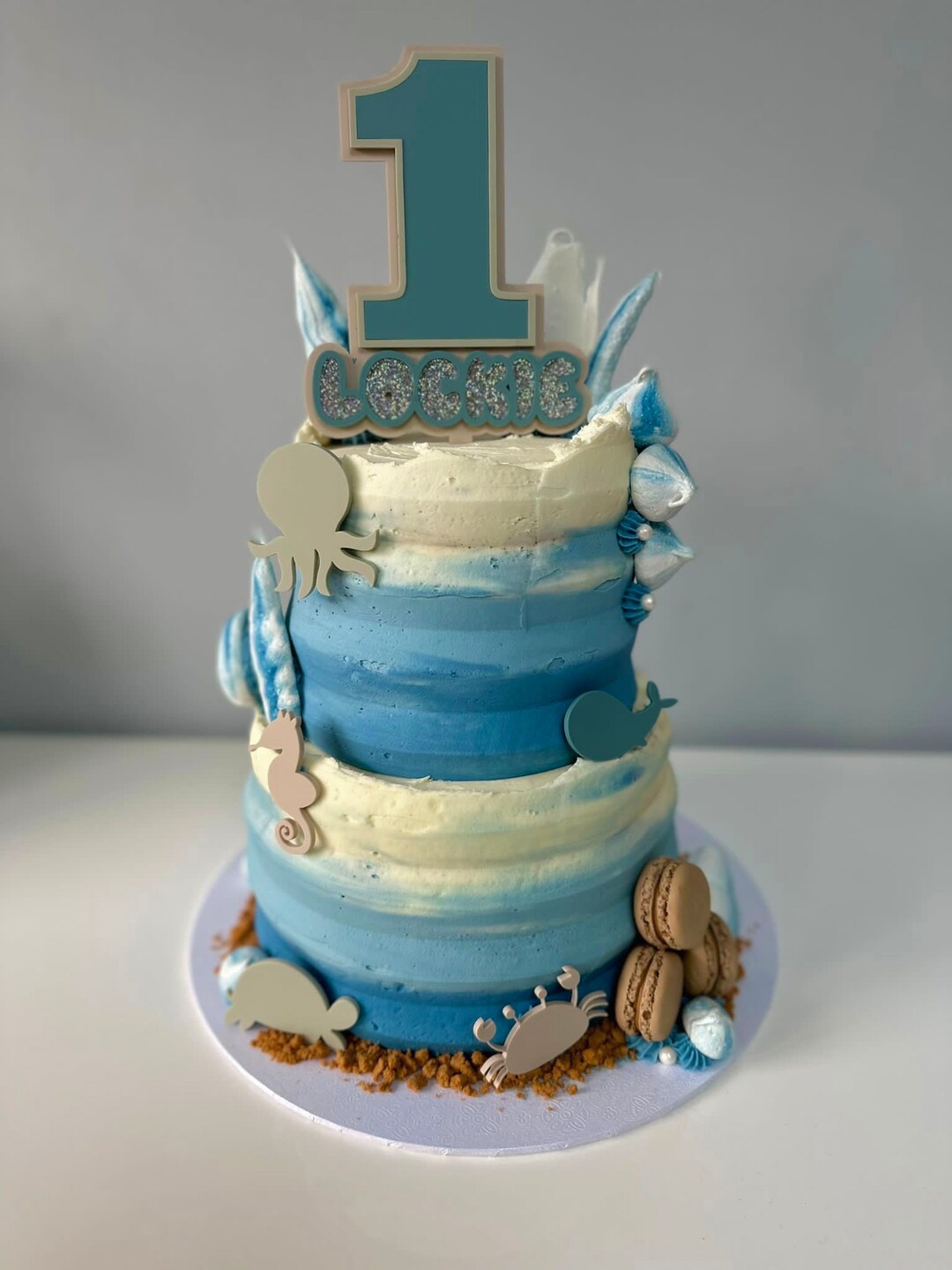 Sea Themed Cake Topper Set Under Water Cake Topper Muted Colours Sea ...